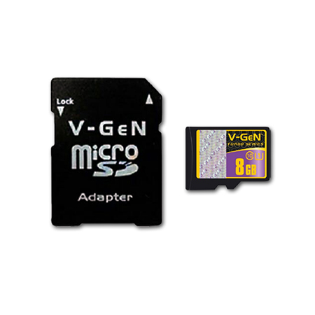 Microsd V-Gen 8GB C10 Adapter